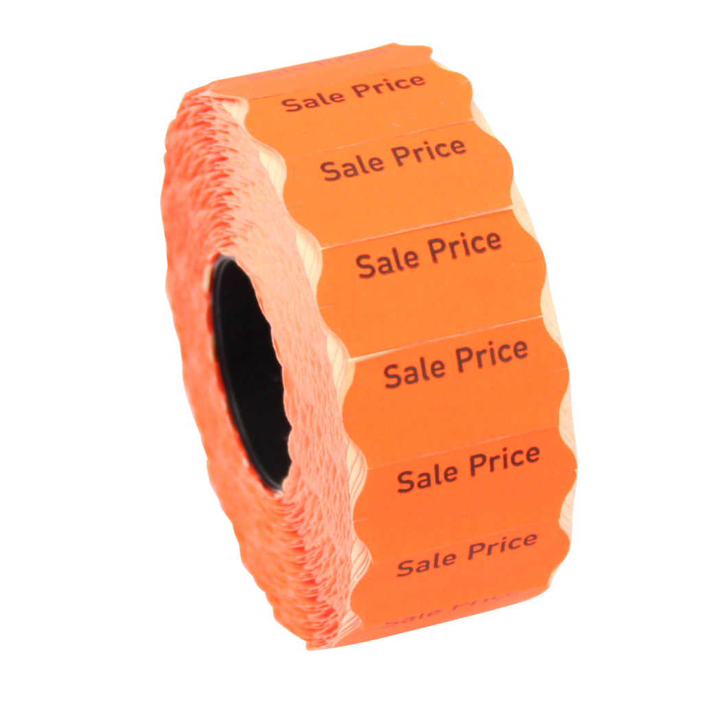 SALE Price Gun Labels - CT4 Fluorescent Red SALE 26mm x 12mm