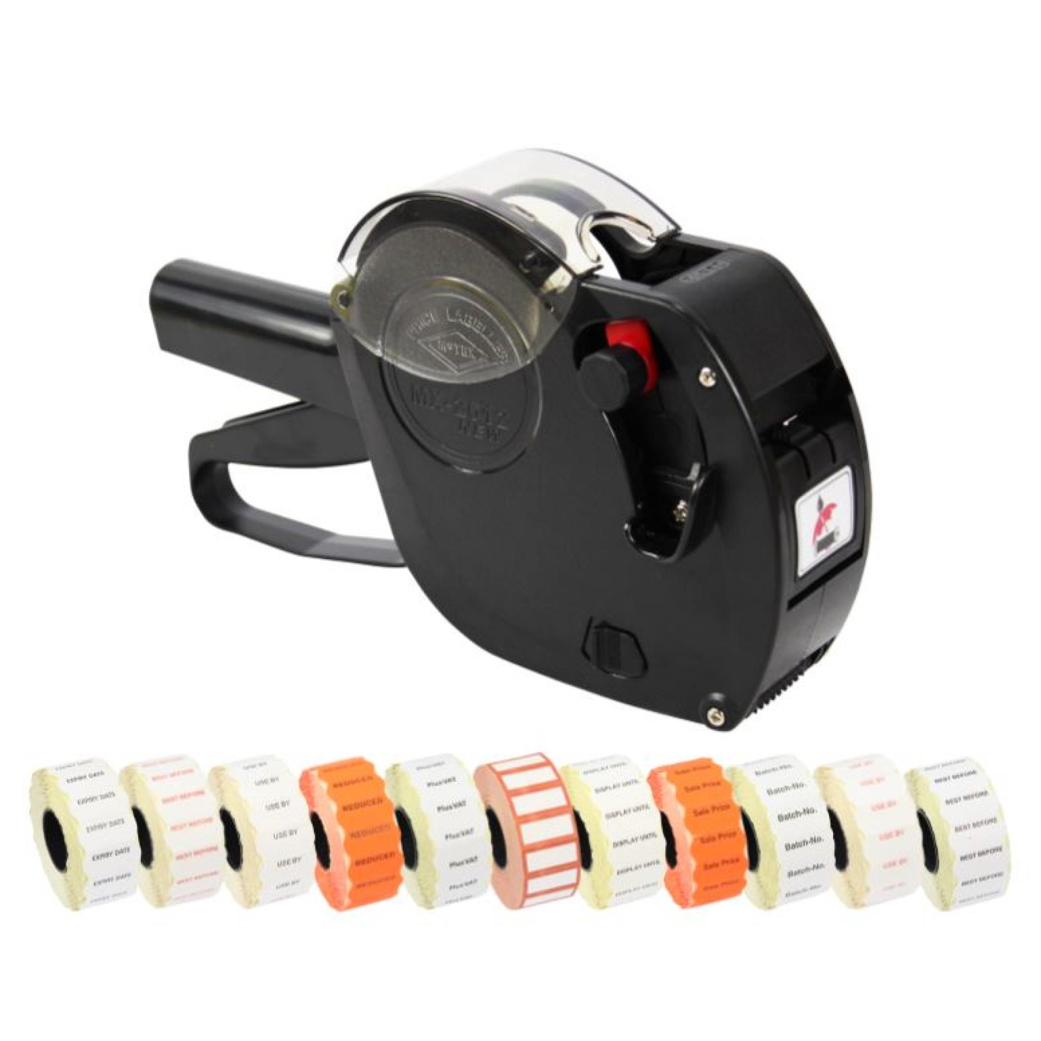 Printed Label Starter Pack with Motex 2612 6 Band Pricing Gun in Black ...